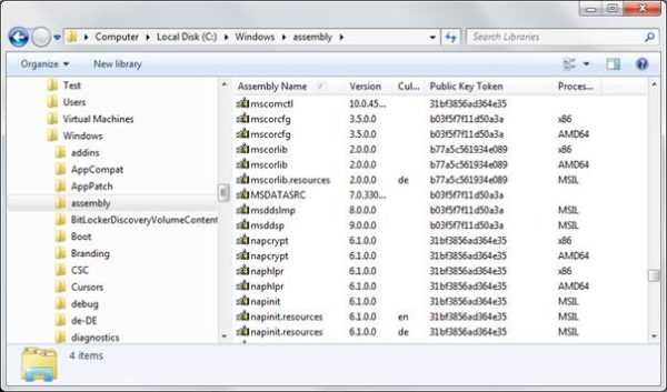 .NET Assembly aus dem .NET Global Assembly Cache mit Windows Explorer ...